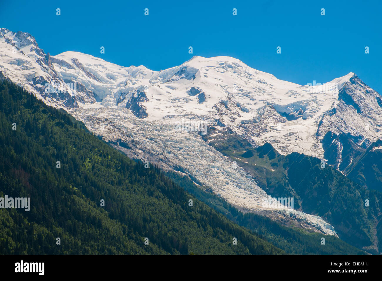 View of Mont Blanc from Chamonix, France Stock Photo - Alamy