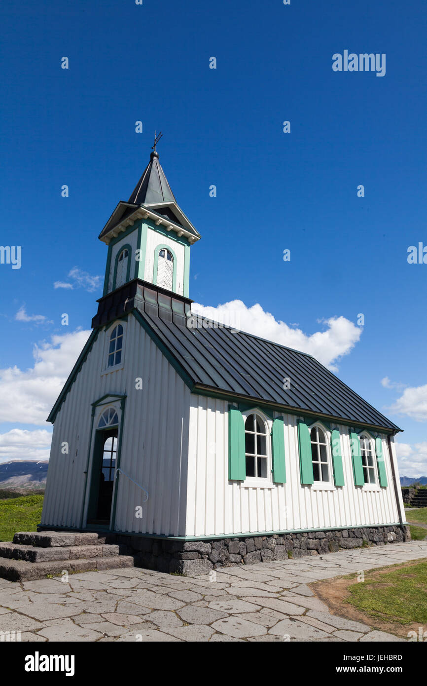The Church at the Thingvellir UNESCO World Heritage Site in Iceland ...