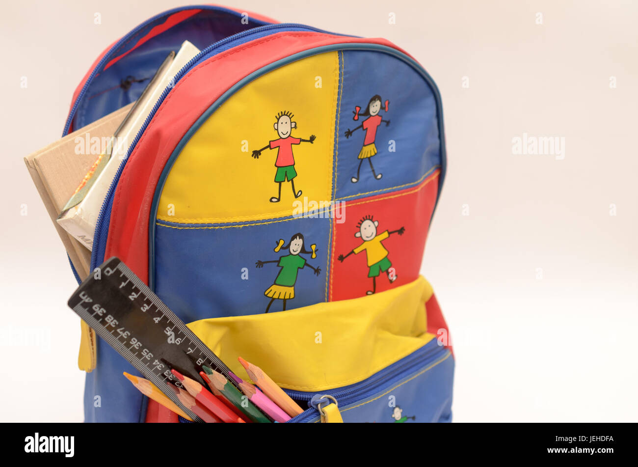 Open school bag hi-res stock photography and images - Alamy