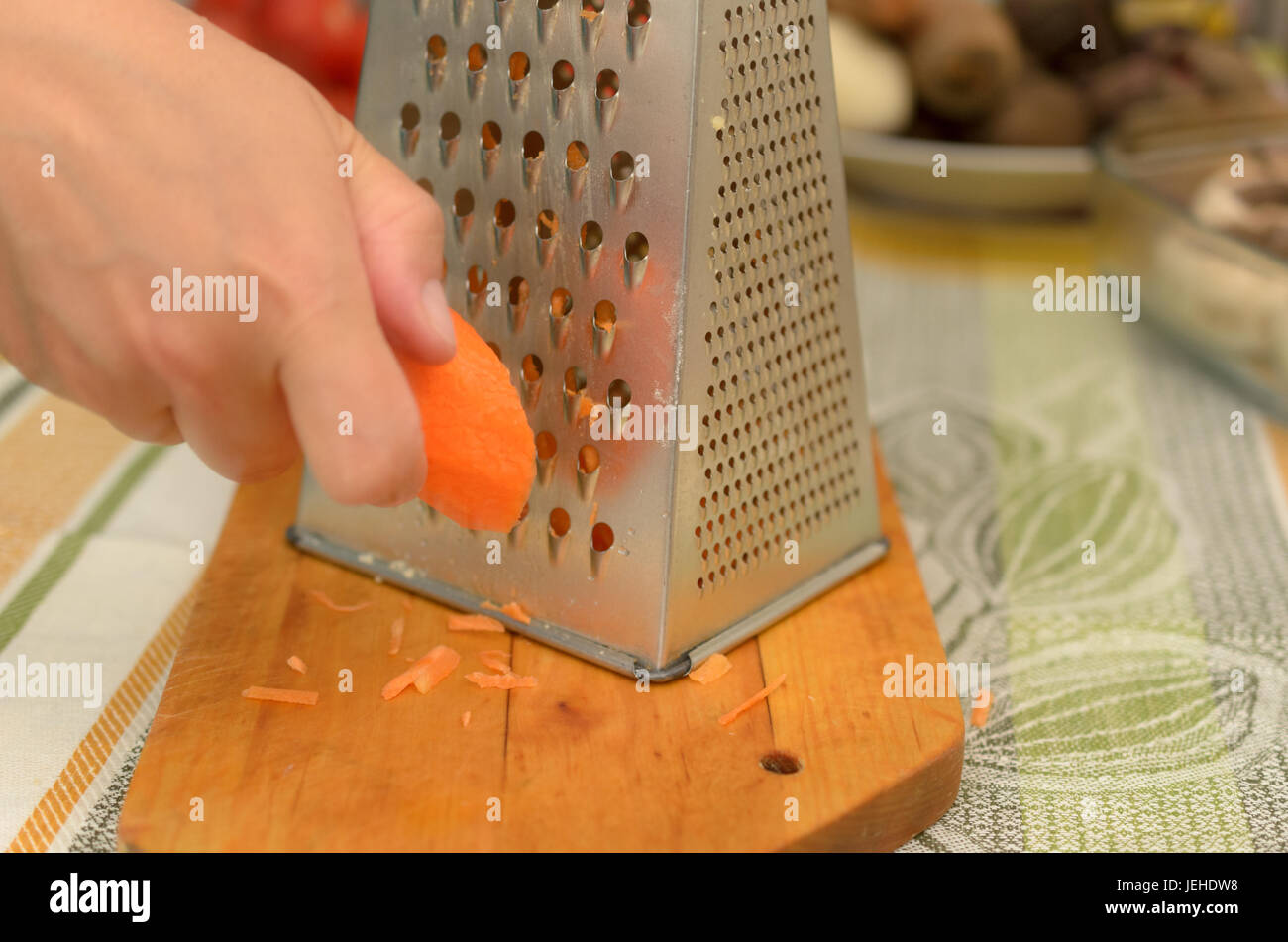 The process of preparing delicious dishes in details using a knife and ...