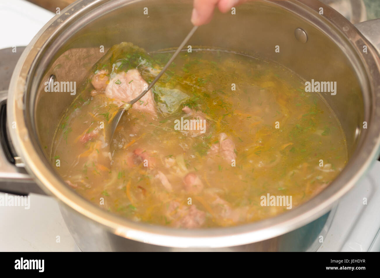 The process of preparing delicious dishes in details using a knife and ...