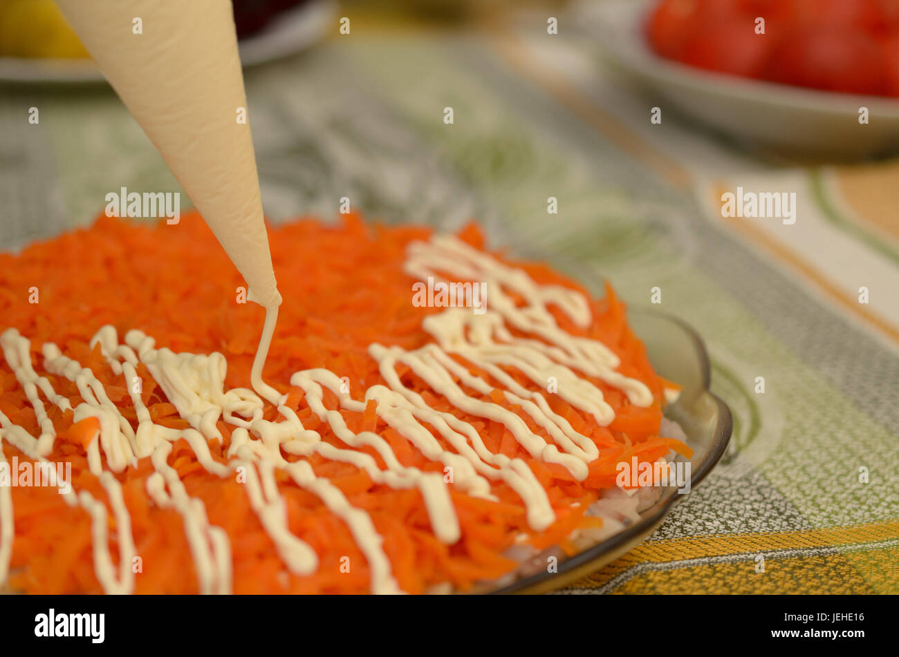 The process of preparing delicious dishes in details using a knife and ...