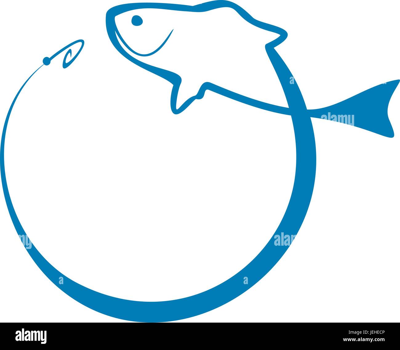 Blue fishing hook icon isolated Stock Vector Images - Alamy