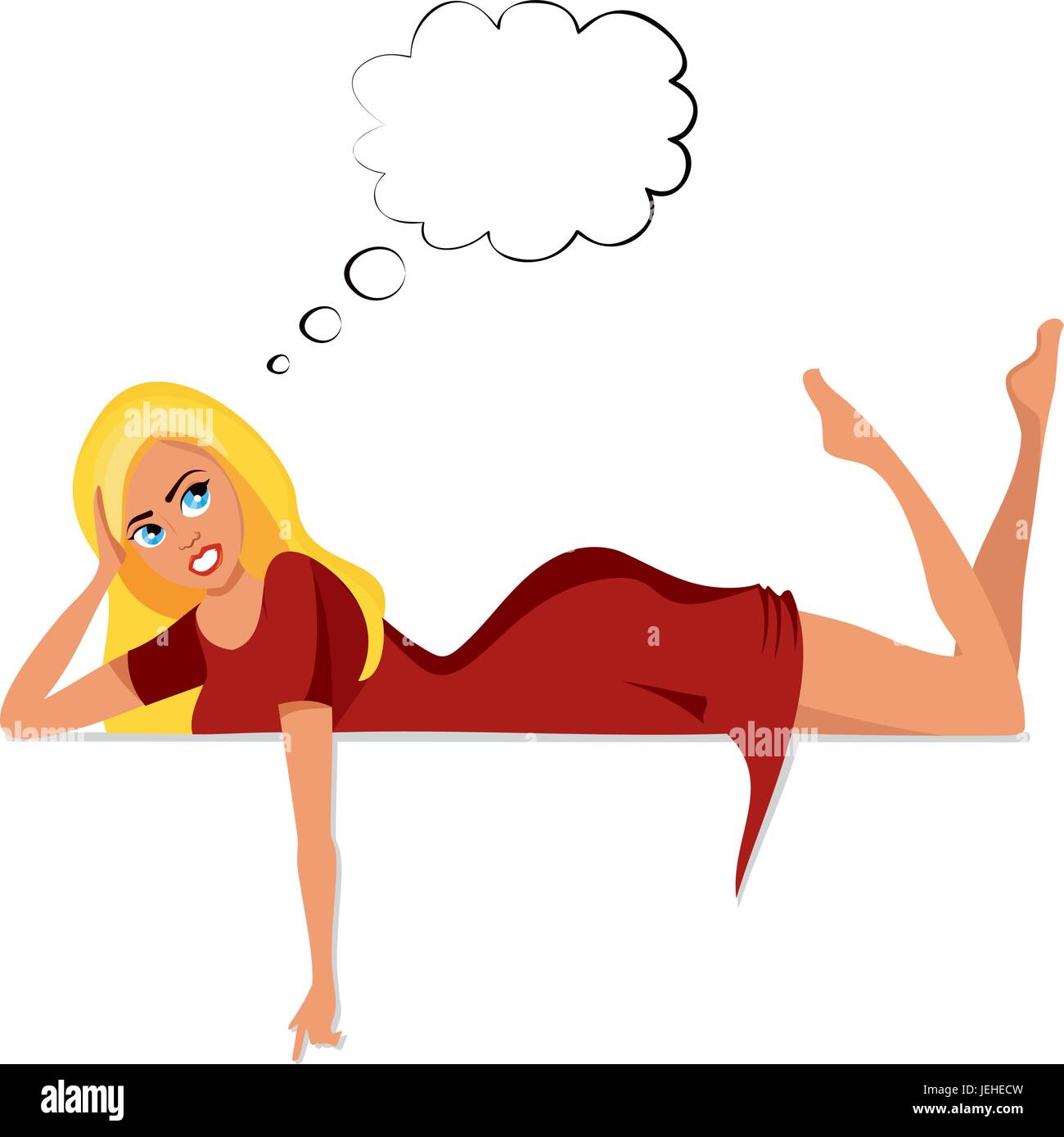 Cartoon woman thinking bubble Stock Vector Images - Alamy