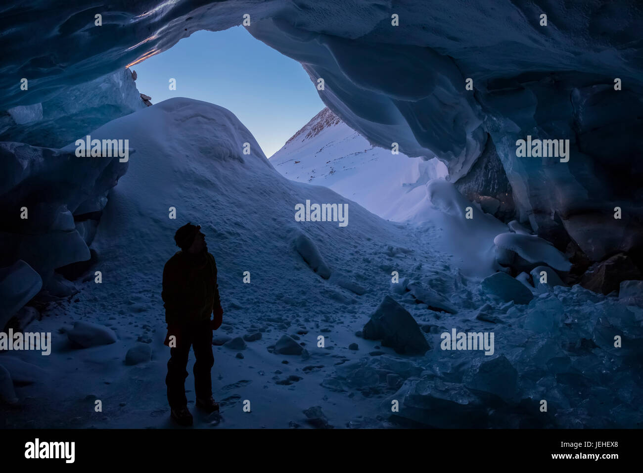 Young Man Standing Cave Entrance High Resolution Stock Photography and ...