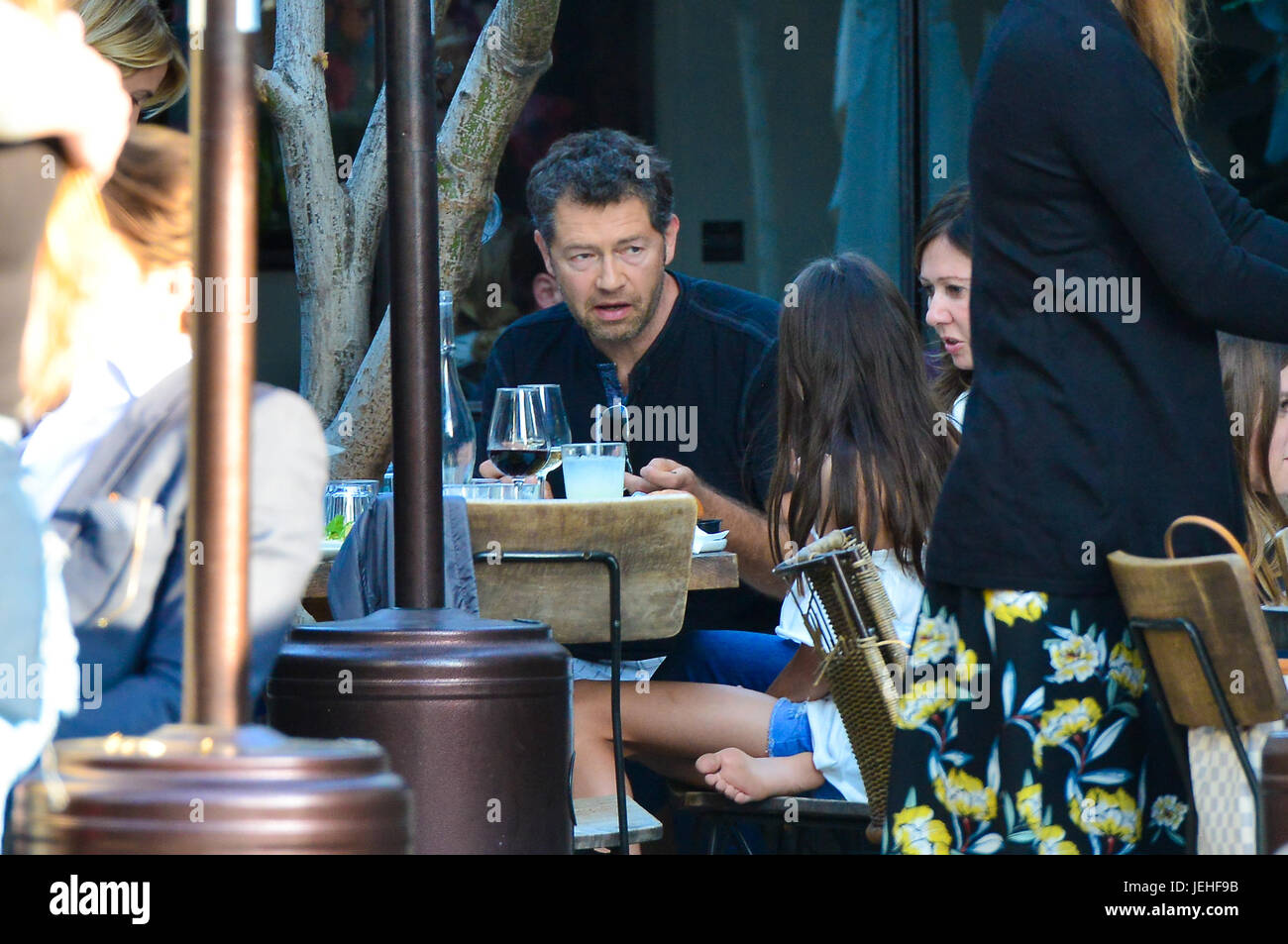 Dominic West Out For Dinner With Wife And Children. Featuring: Dominic ...