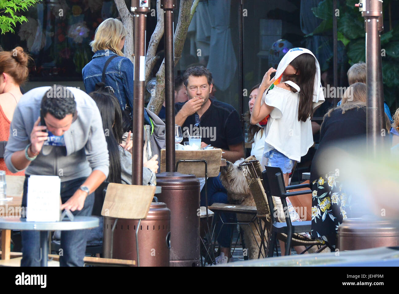 Dominic West Out For Dinner With Wife And Children. Featuring: Dominic ...