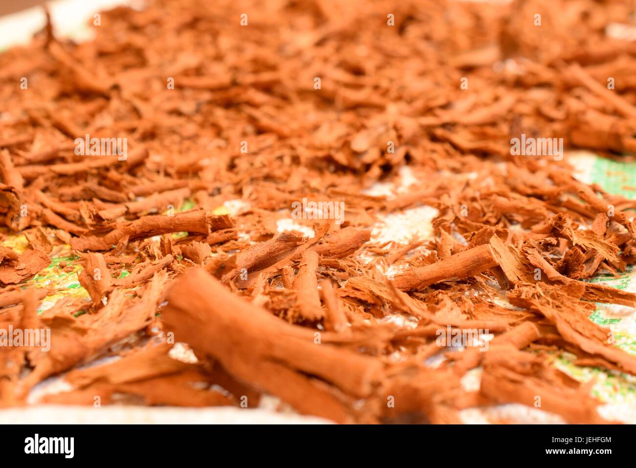Cinnamon bark drying Stock Photo - Alamy