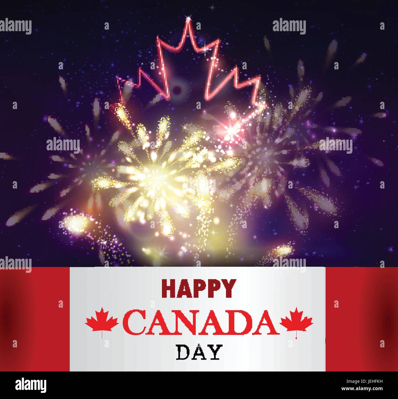 Fireworks and Canada flag Stock Vector Image & Art - Alamy