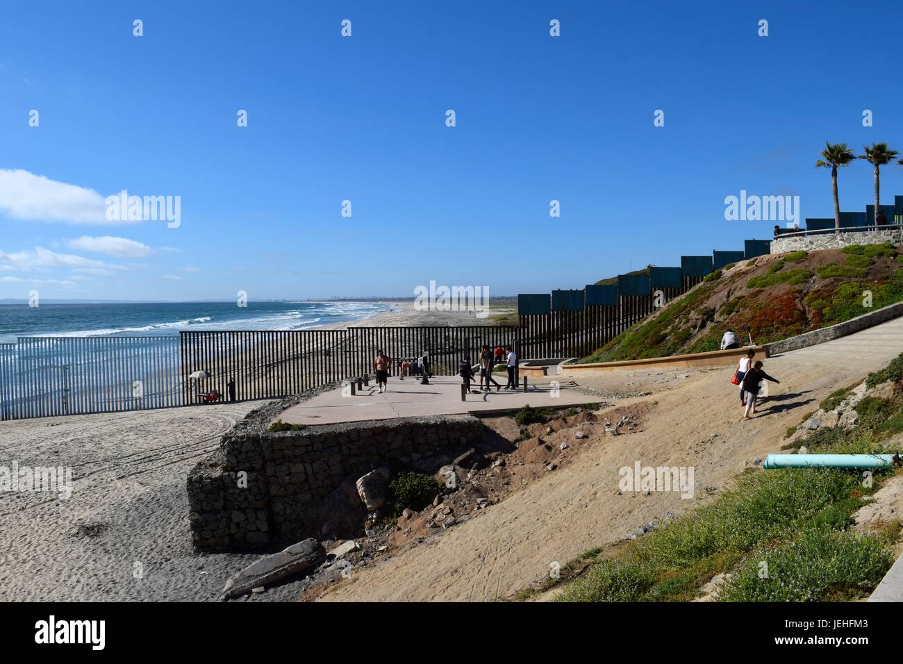 Tijuana border with the USA on the beach Stock Photo - Alamy