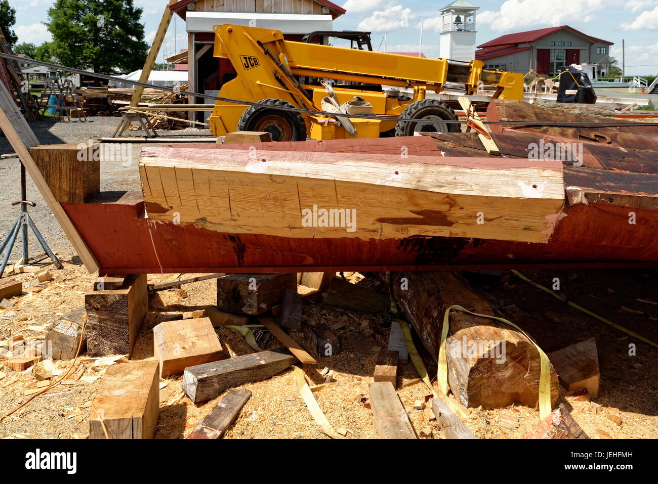 Traditional Chesapeake Bay timber sailboat construction Stock Photo - Alamy