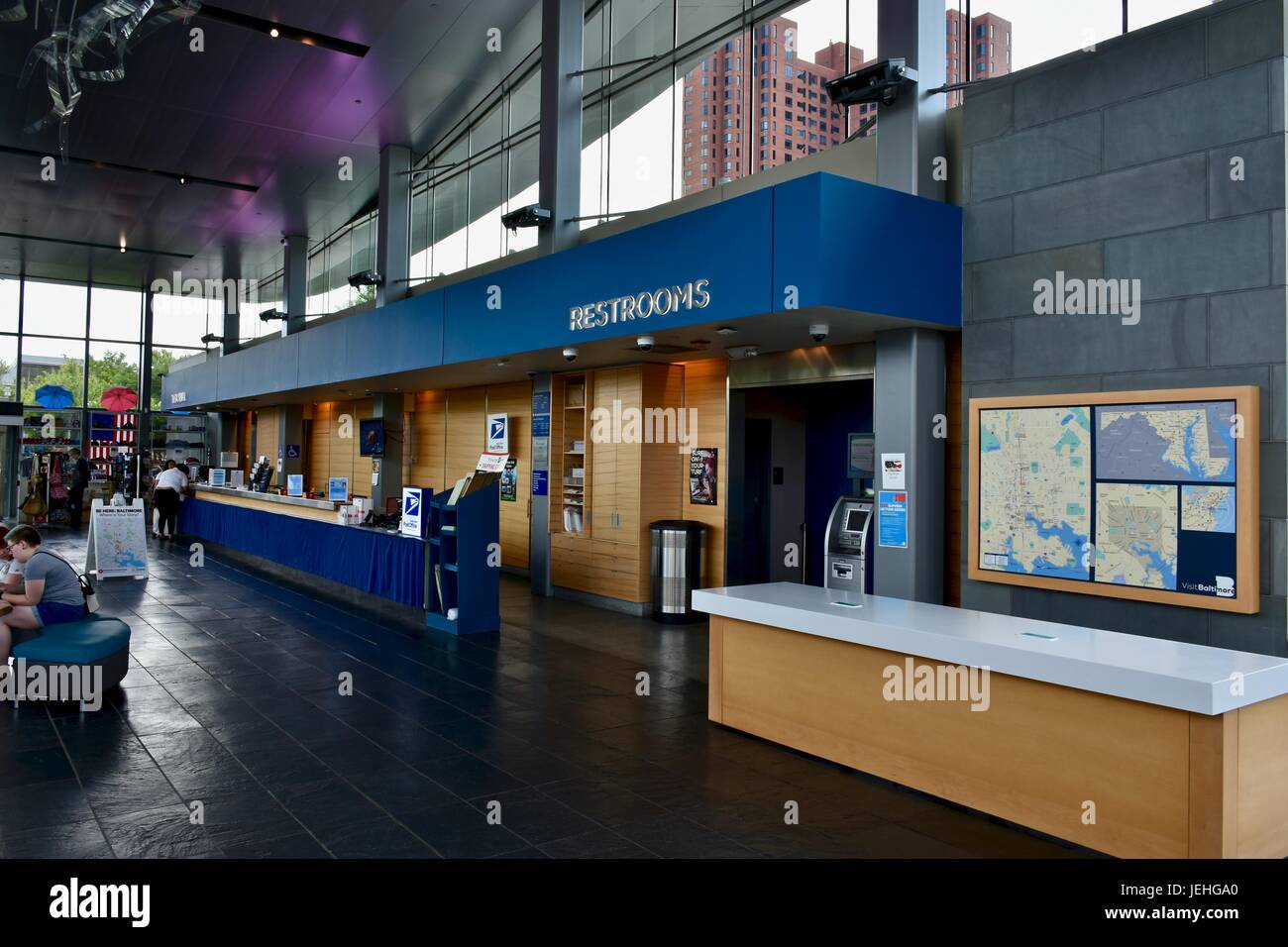 Visitors center at the Baltimore inner harbor Stock Photo - Alamy