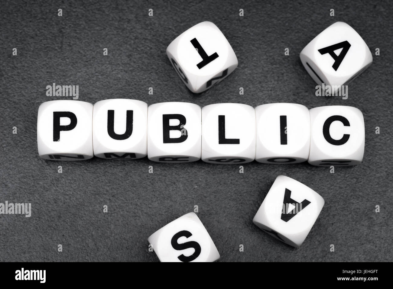 word public on white toy cubes Stock Photo - Alamy