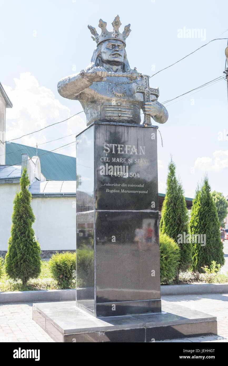 The bust of Stefan the great ( Stephen III of Moldavia) in a square of ...
