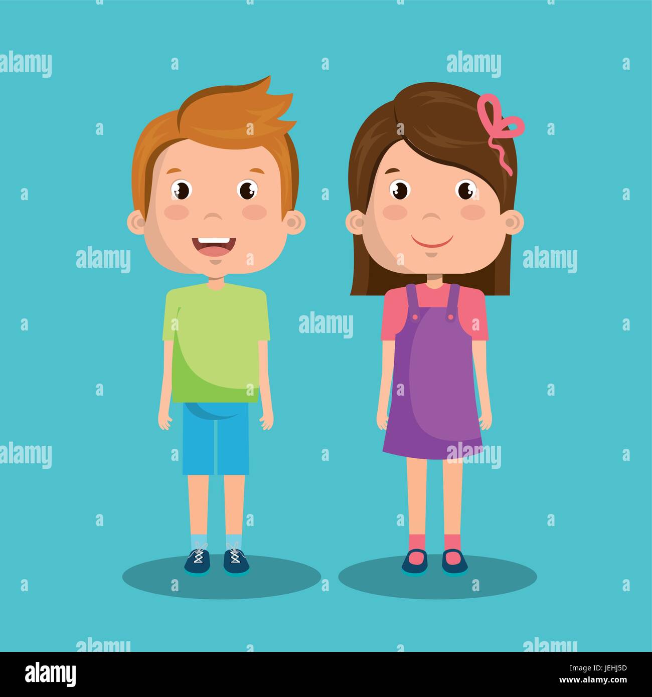 Cute kids over blue background vector illustration Stock Vector Image ...