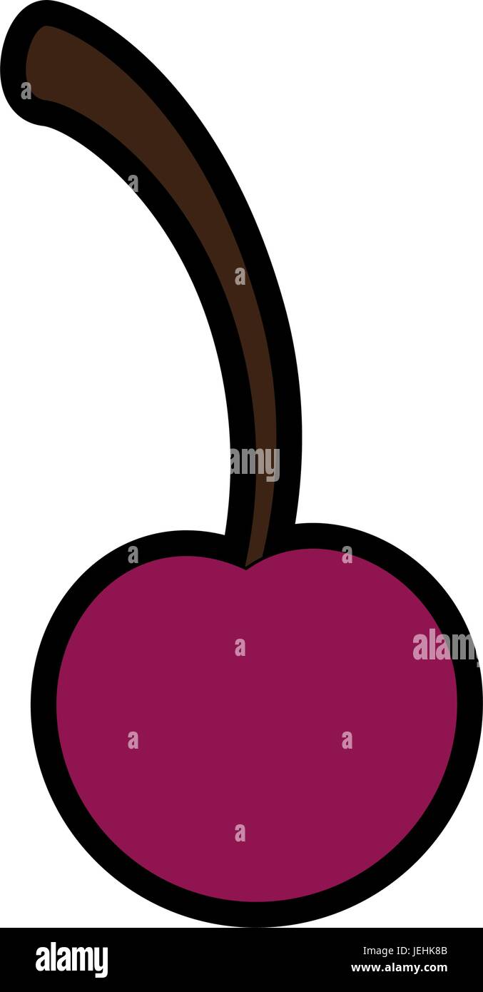 cherry fruit icon over white background colorful design vector ...