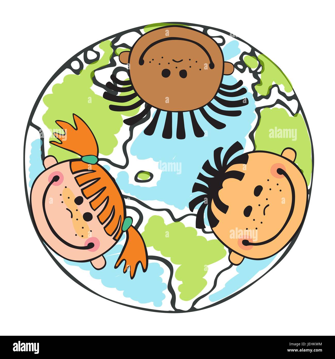 Globe kids. Children Earth day. Vector Stock Vector Image & Art - Alamy