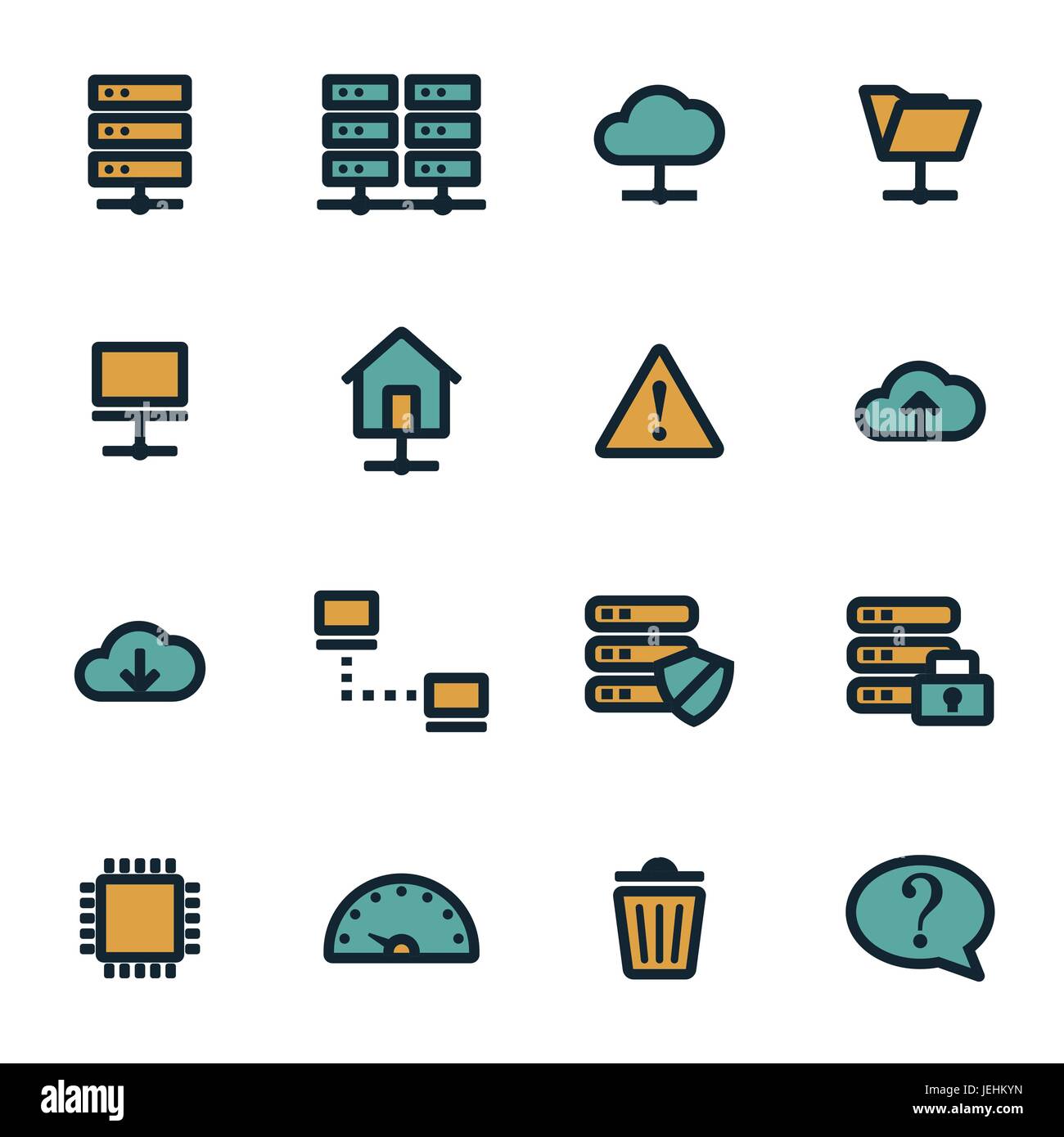 Vector flat ftp icons set on white background Stock Vector Image & Art ...