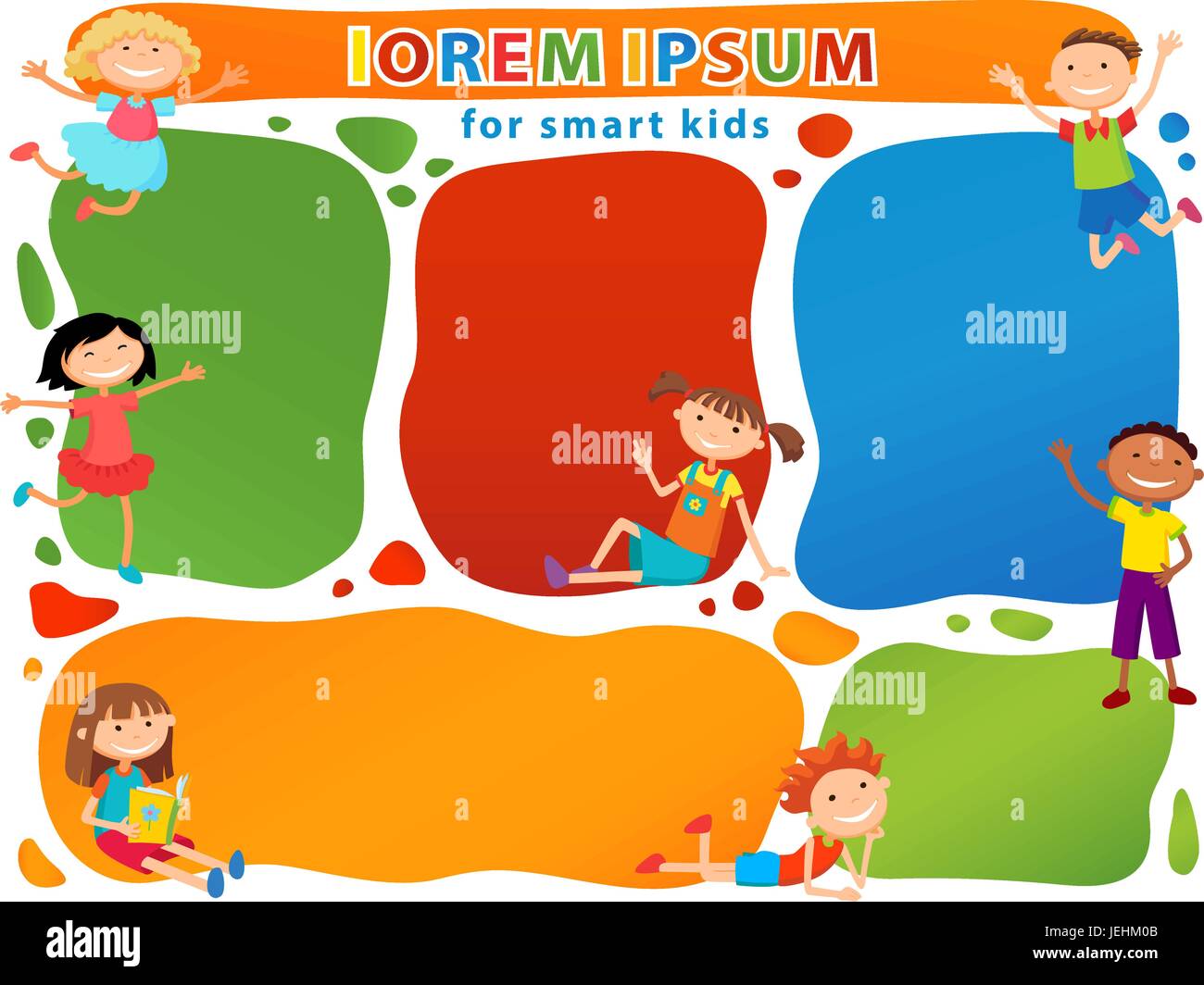 Vector brochure backgrounds with cartoon children. Infographic template ...