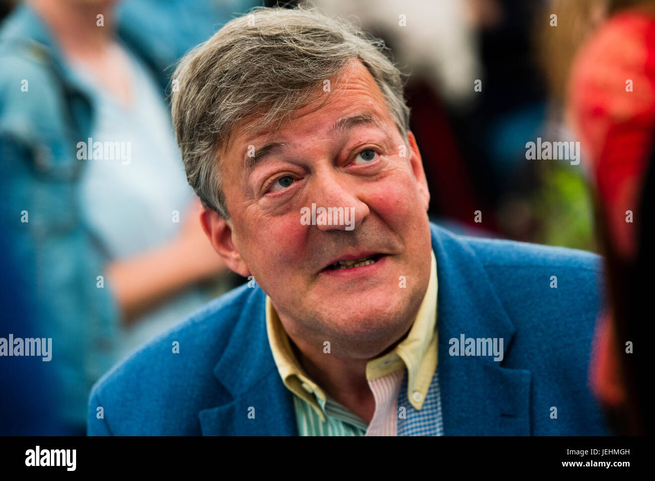 Stephen Fry, actor, broadcaster and writer, appearing at the 2017 Hay ...