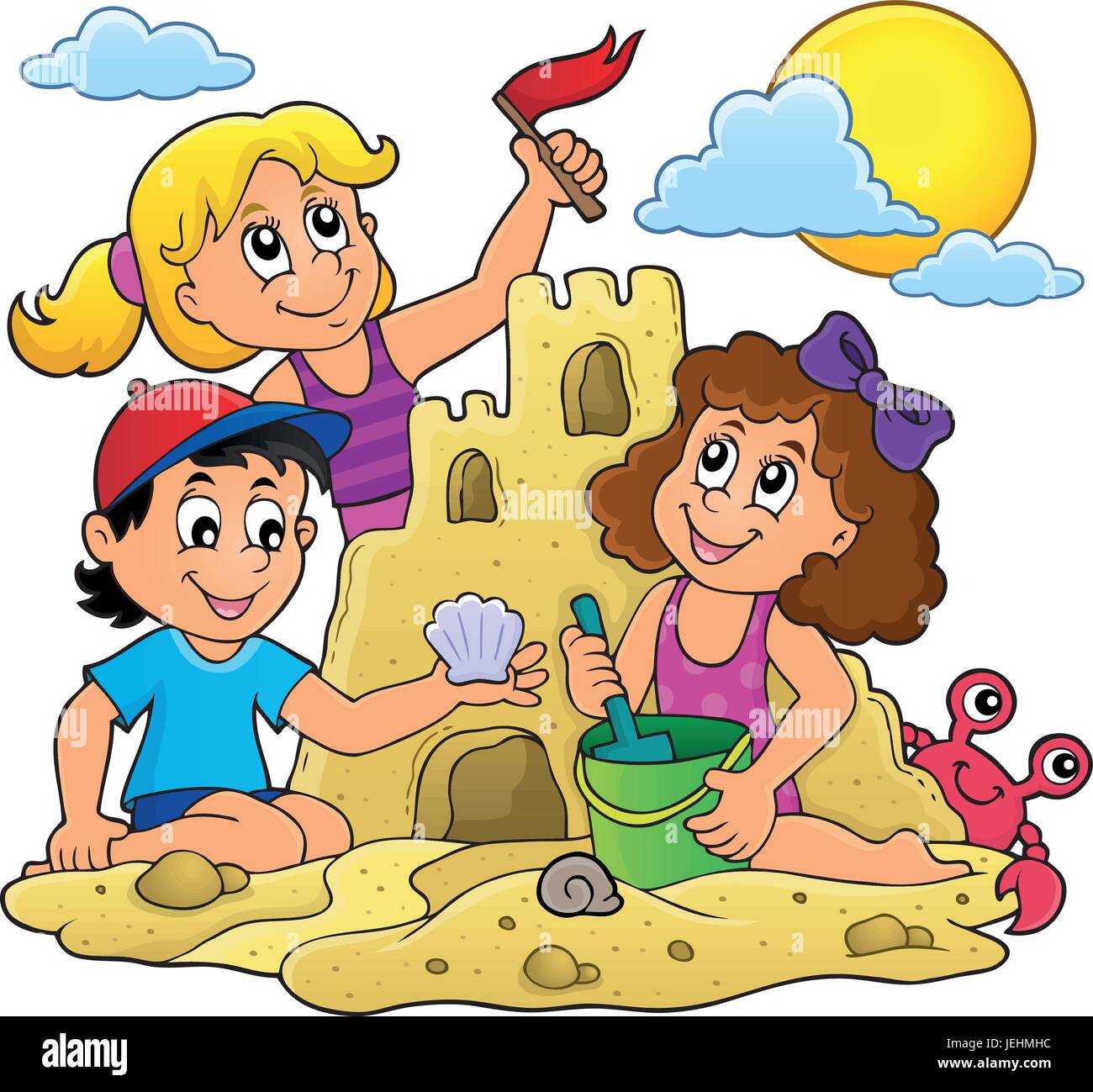 Building A Sandcastle Clipart