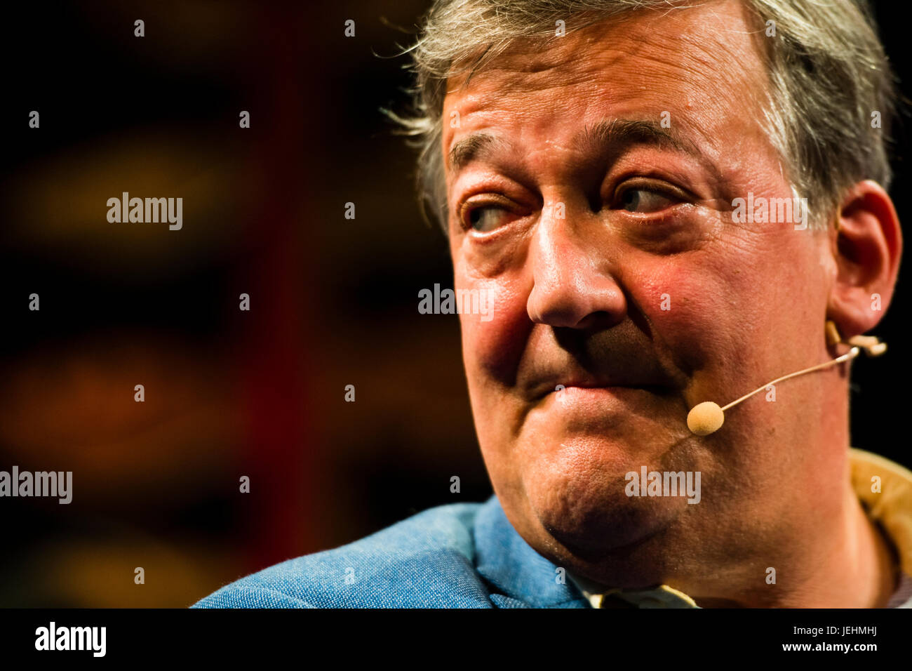 Stephen Fry, actor, broadcaster and writer, appearing at the 2017 Hay ...