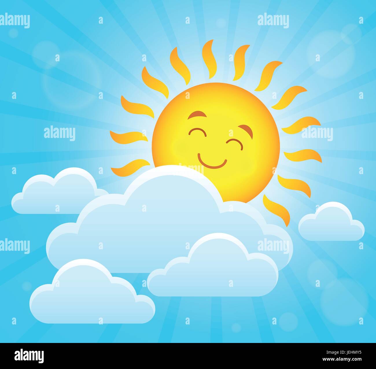 Happy sleeping sun theme image 2 - eps10 vector illustration Stock ...