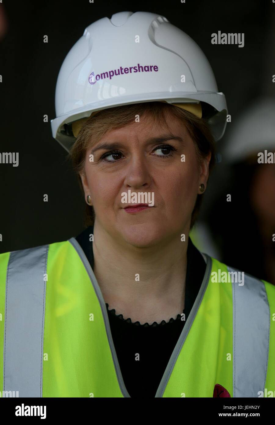 First Minister Nicola Sturgeon during a visit to Computershare offices ...