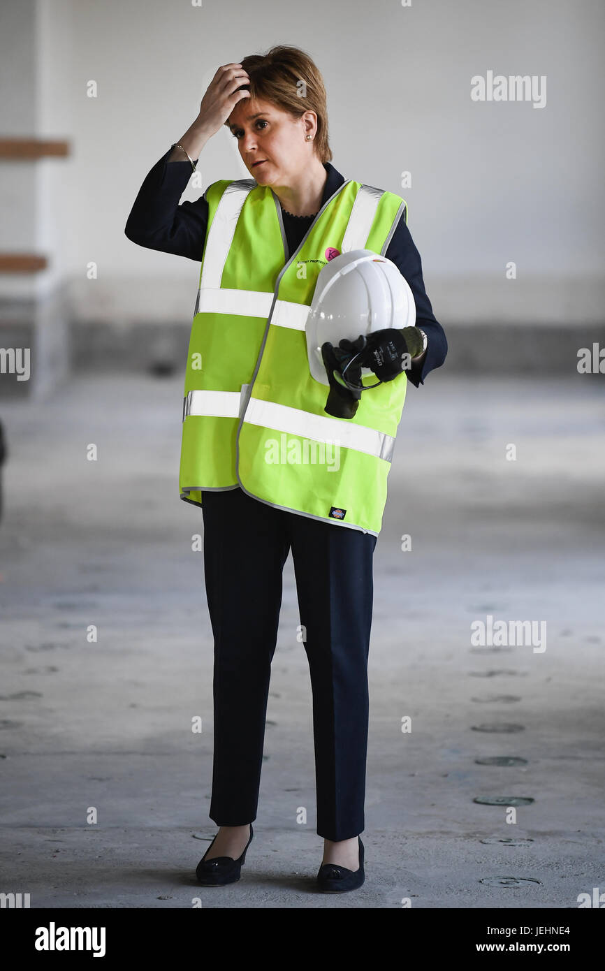 First Minister Nicola Sturgeon during a visit to Computershare offices ...