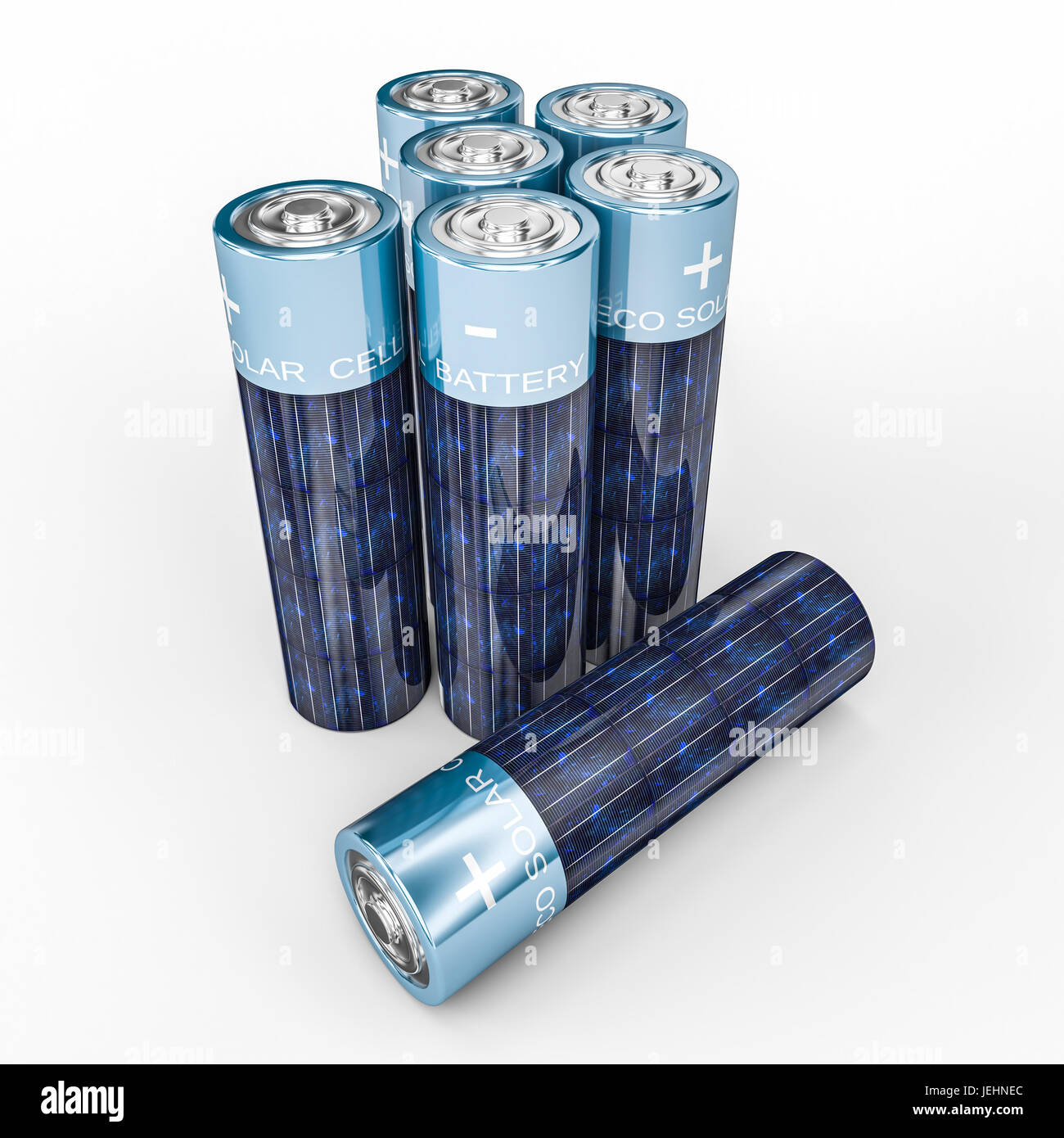 solar energy aa battery 3d rendering image Stock Photo - Alamy