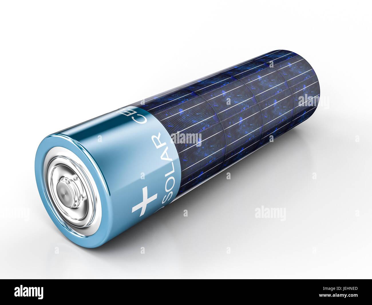 solar energy aa battery 3d rendering image Stock Photo - Alamy