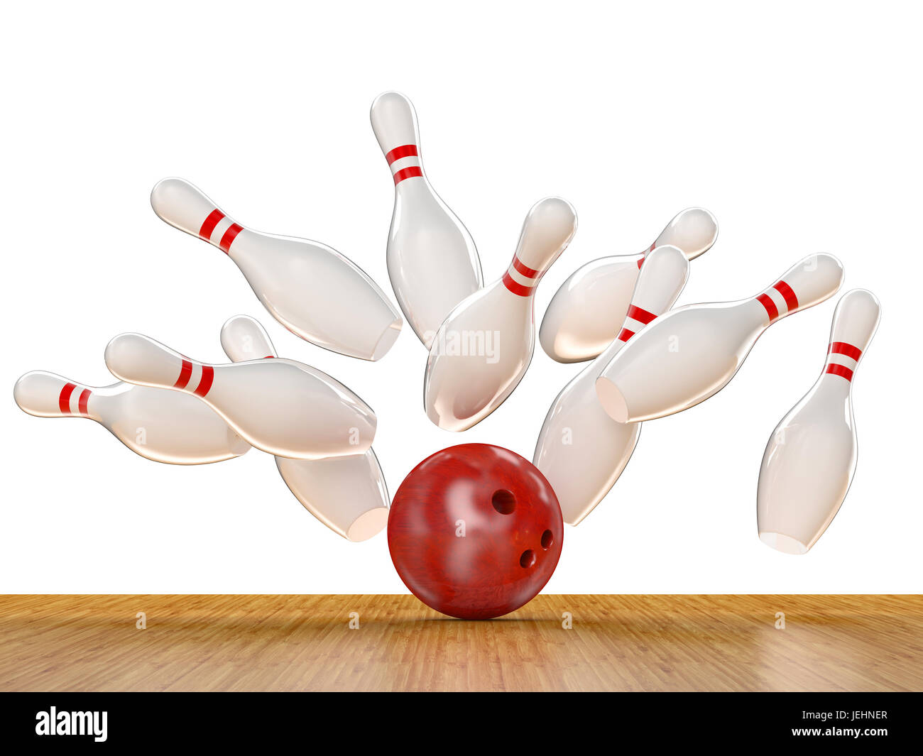 bowling action scene 3d rendering image Stock Photo - Alamy