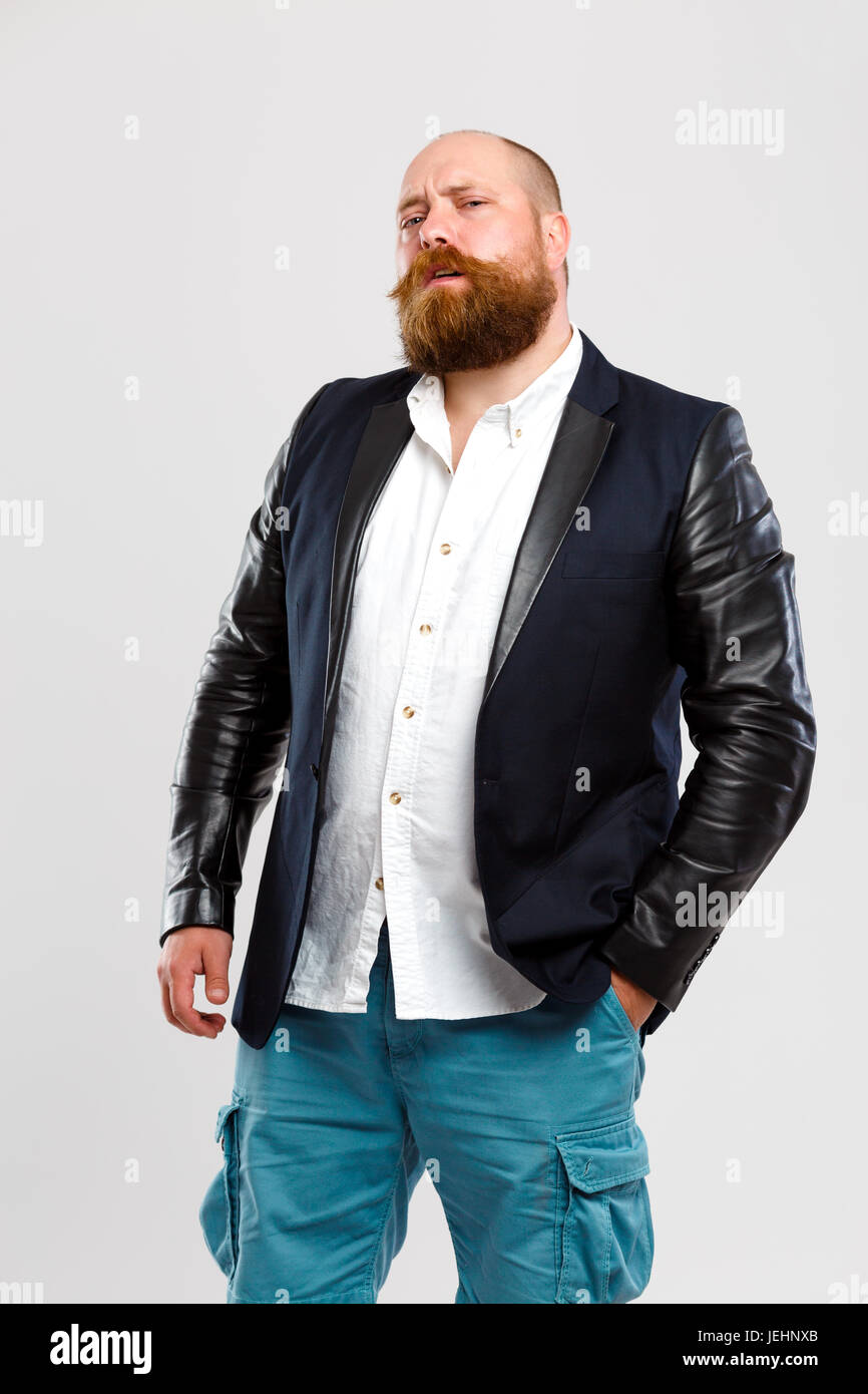 Handsome bald man beard suit hi-res stock photography and images - Alamy