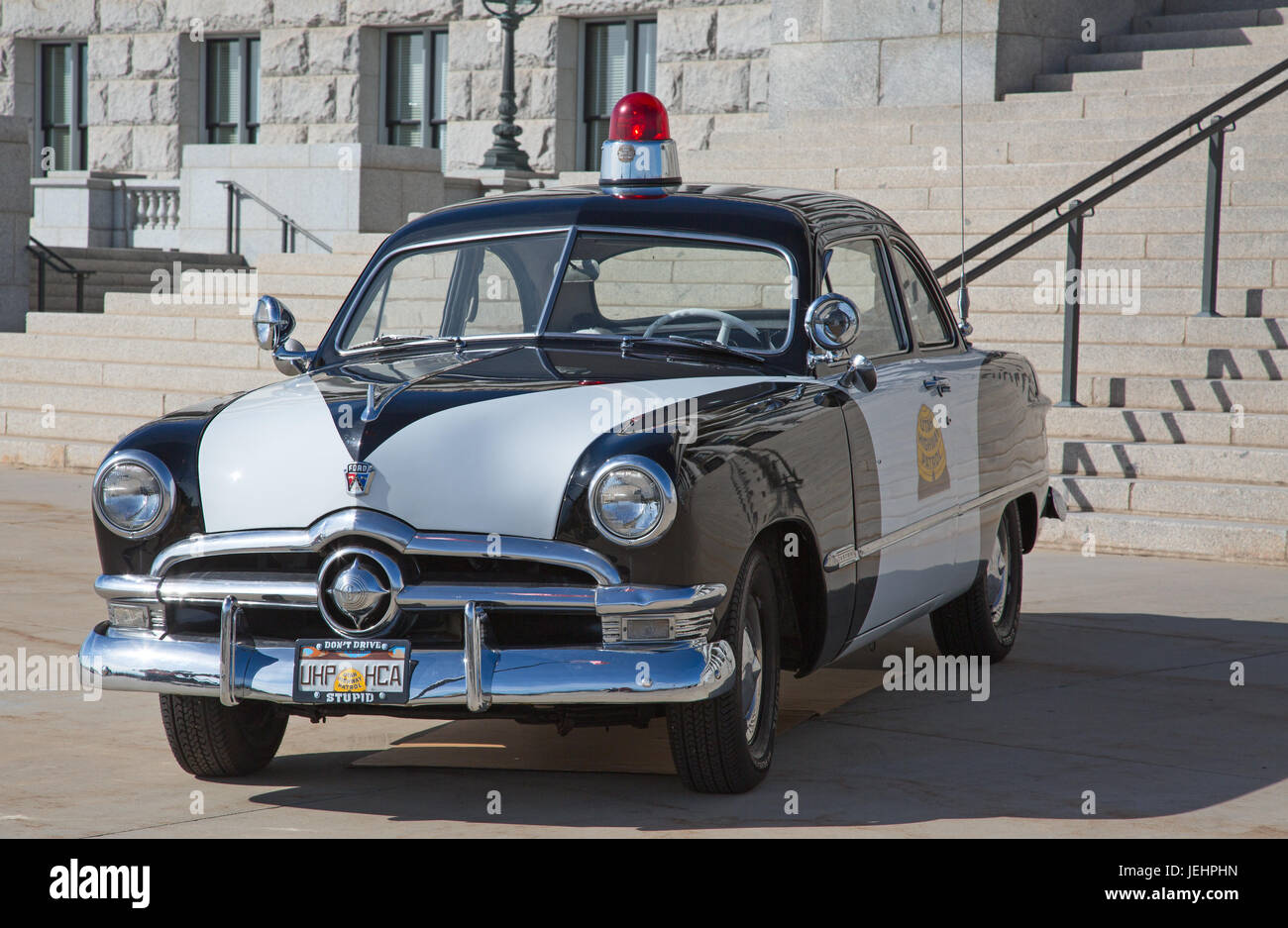 Salt Lake City, Utah, USA - October 8, 2016. Historical police car in ...
