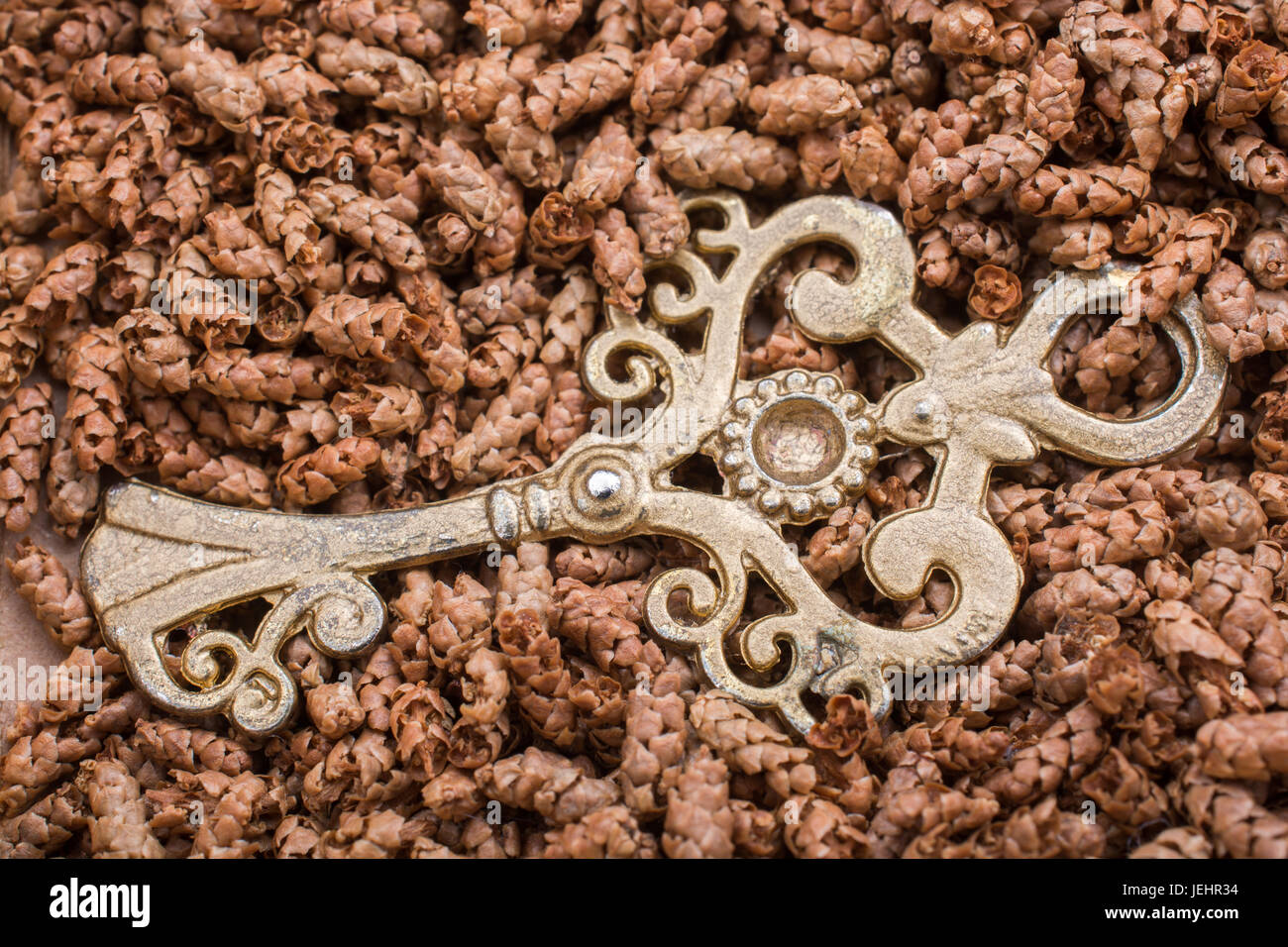 Plenty of Retro styled golden color keys Stock Photo - Alamy