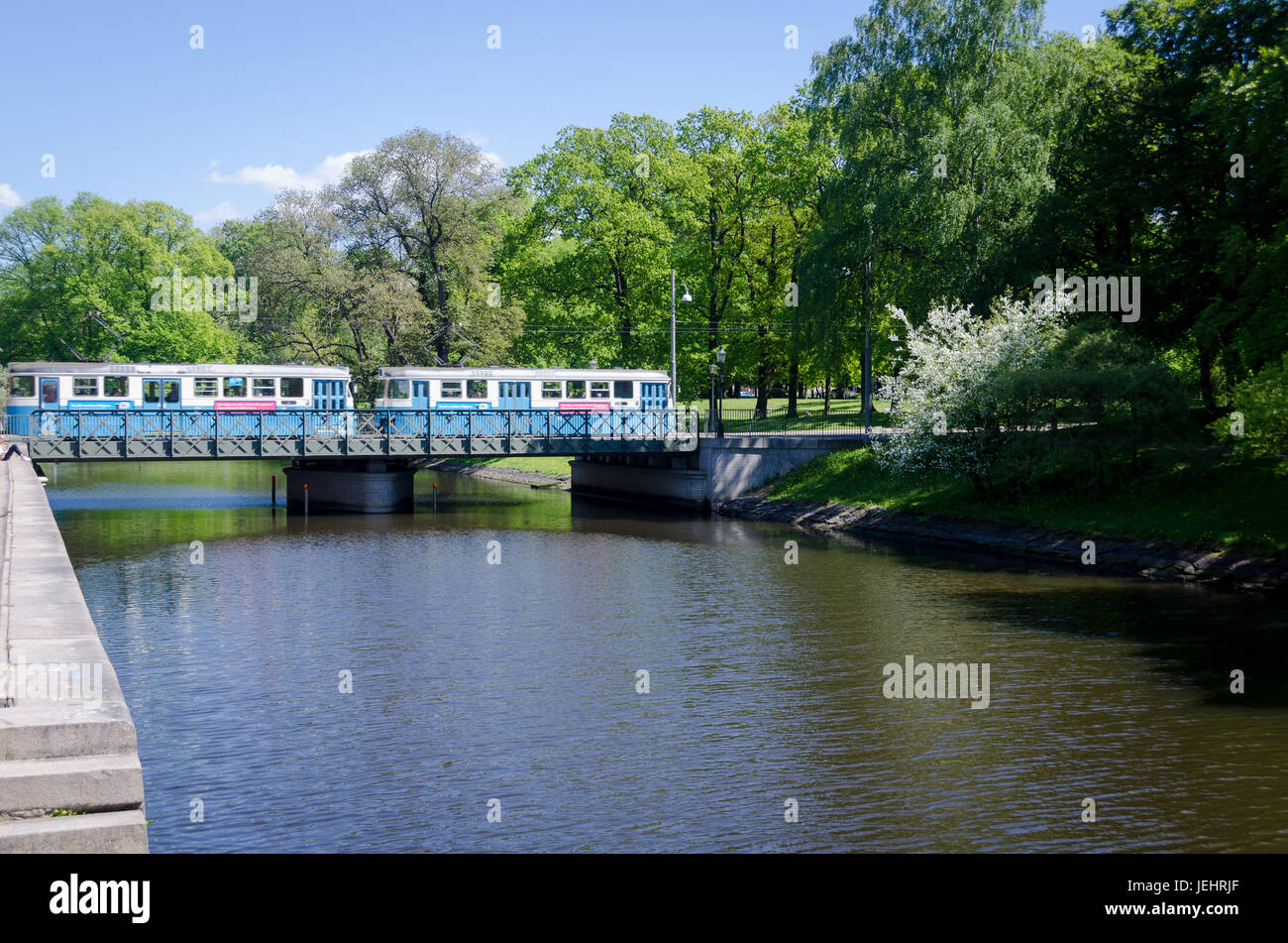 Tram on road bridge over river hi-res stock photography and images - Alamy
