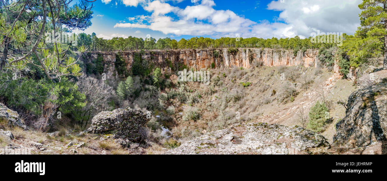 Wide angle of deep wolf torca in Cuenca Stock Photo - Alamy