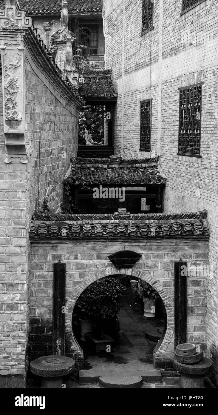 A chinese traditional house with garden in Fenghuang xian Hunan ...