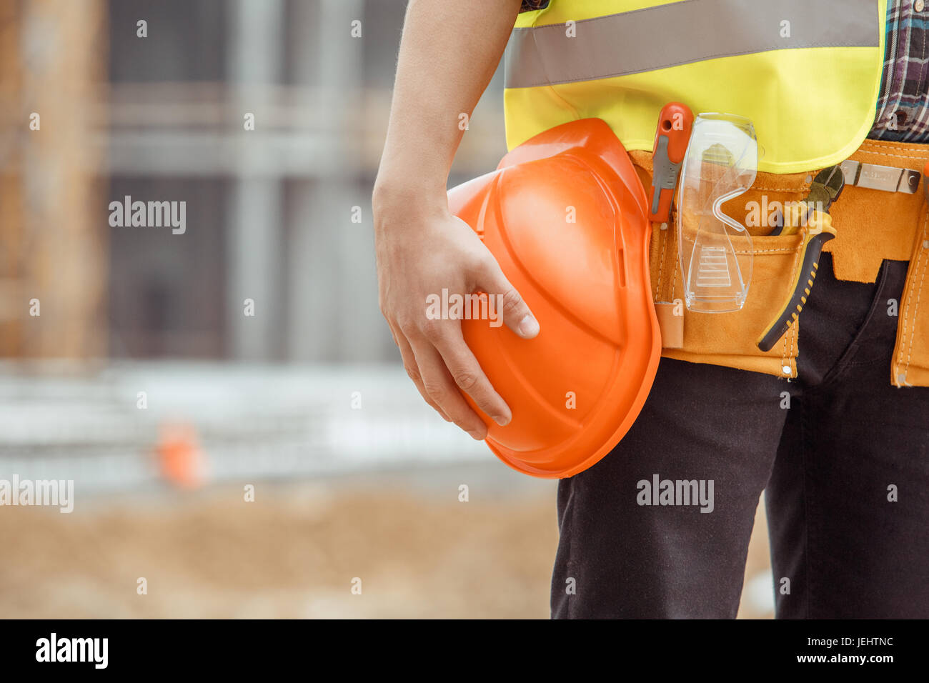 Men work building construction engineering occupation close-up Stock ...
