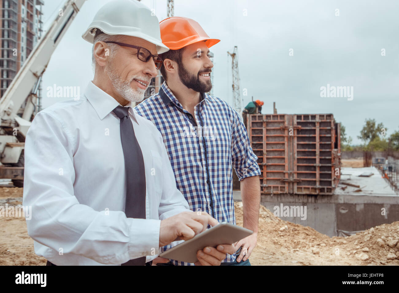 Male work building construction engineering occupation using digital ...