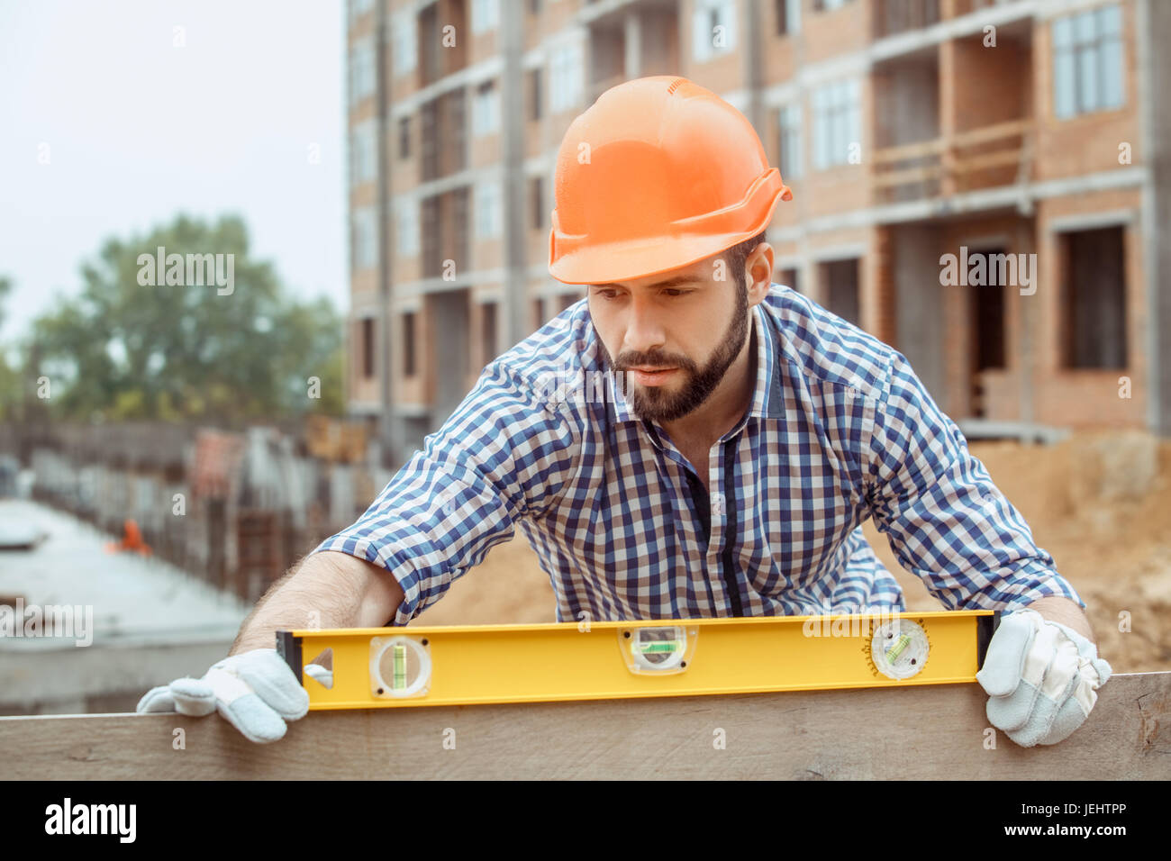 Male work building construction engineering occupation measure Stock ...