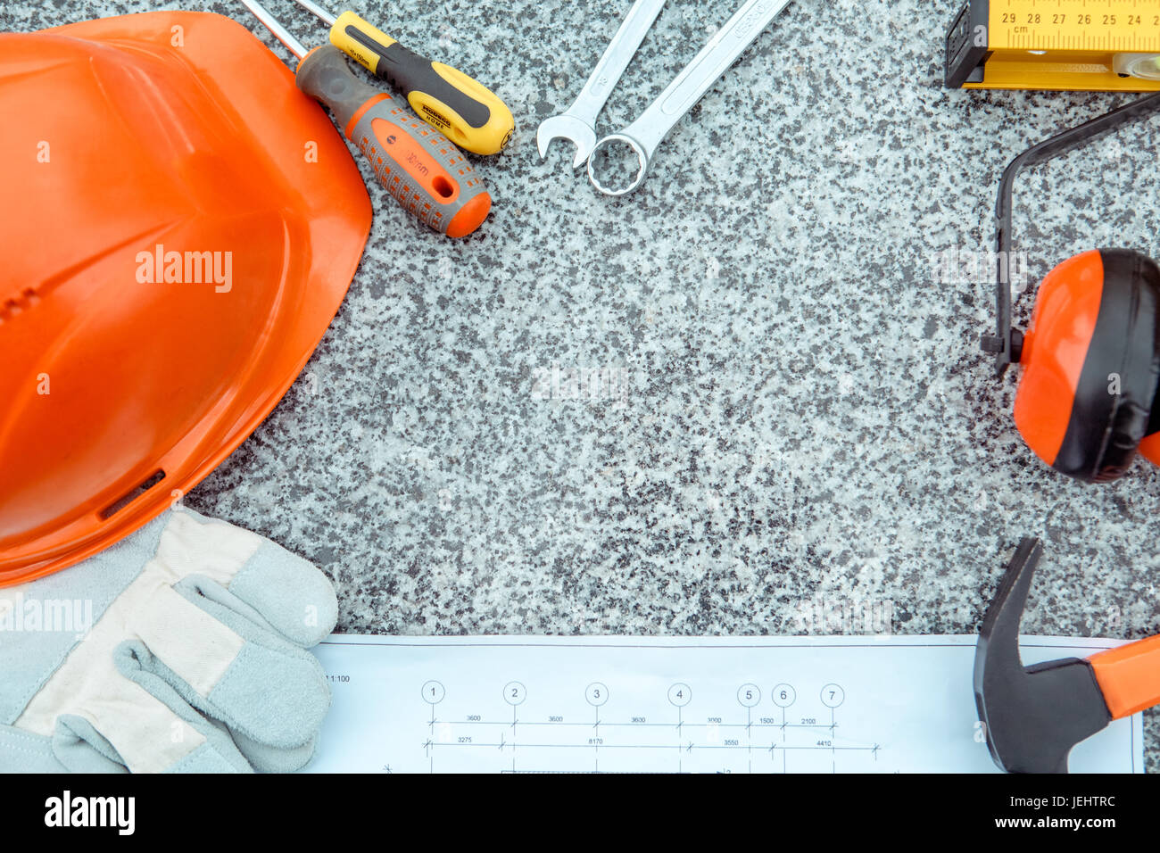 Architect building construction tools work objects design Stock Photo ...