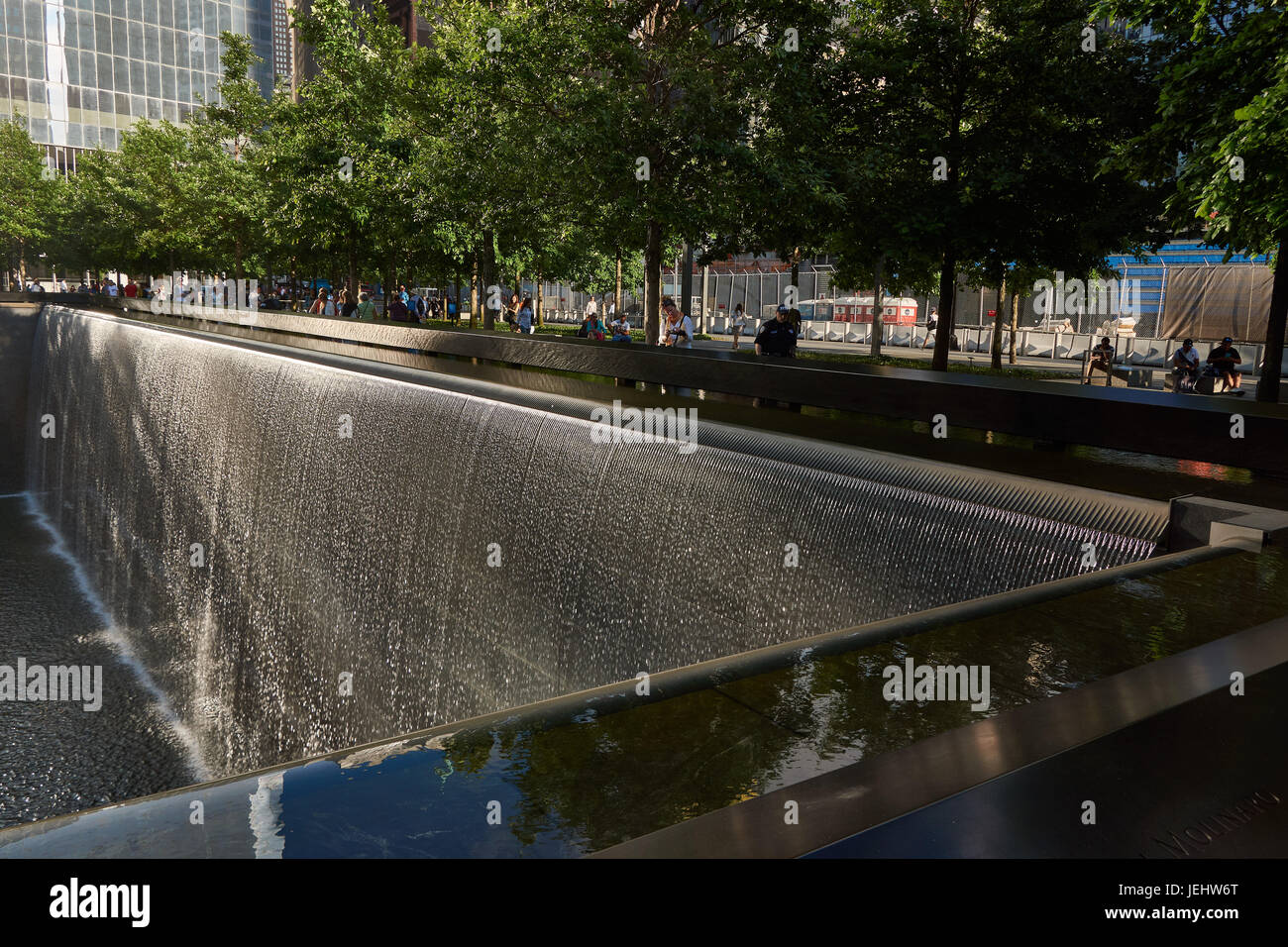 Reflecting pool by One World Trade Center, Freedom Tower, New York City ...