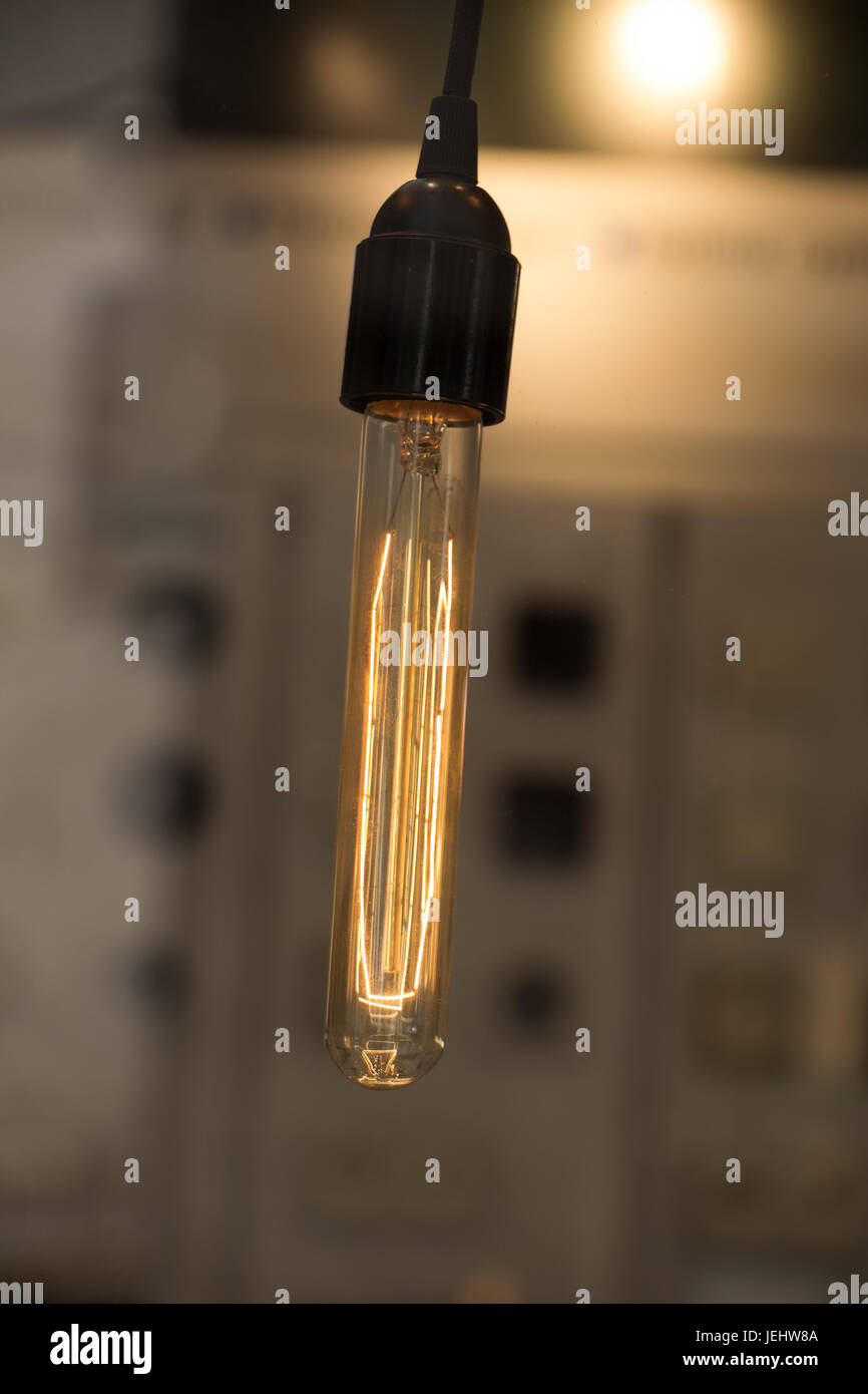 Decorative style filament light bulbs in view Stock Photo - Alamy