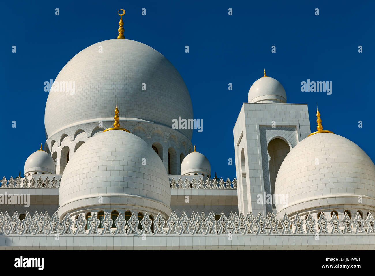 Abu Dhabi, United Arab Emirates - Marble Domes of The Iconic Sheikh ...
