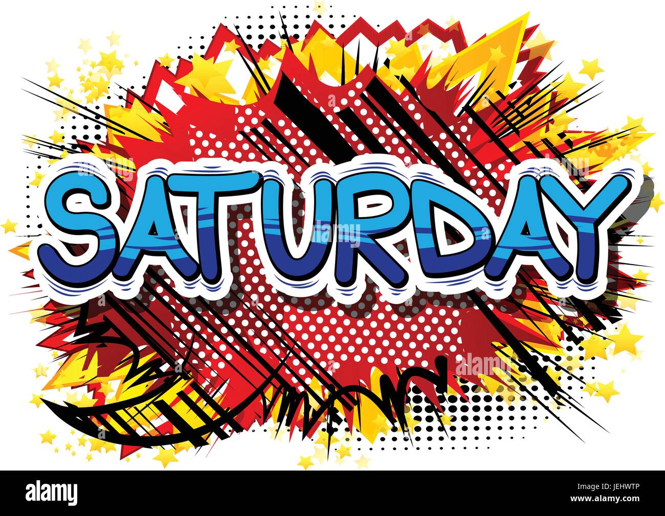 Saturday - Comic book style word on abstract background Stock Vector ...