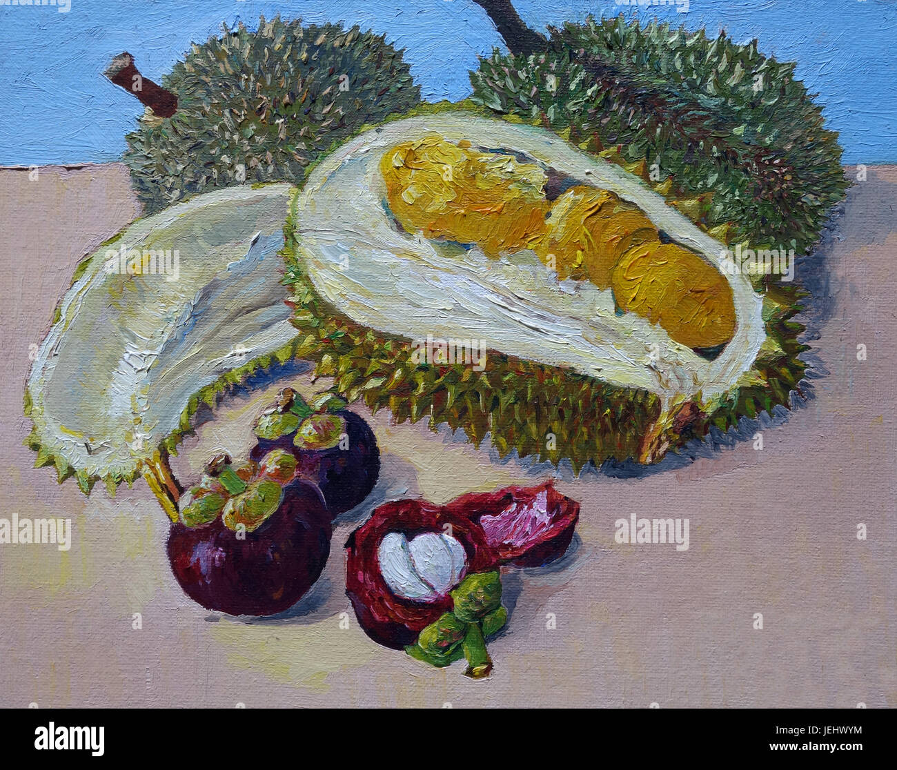 Durian Malaysia tropical fruit Stock Photo - Alamy