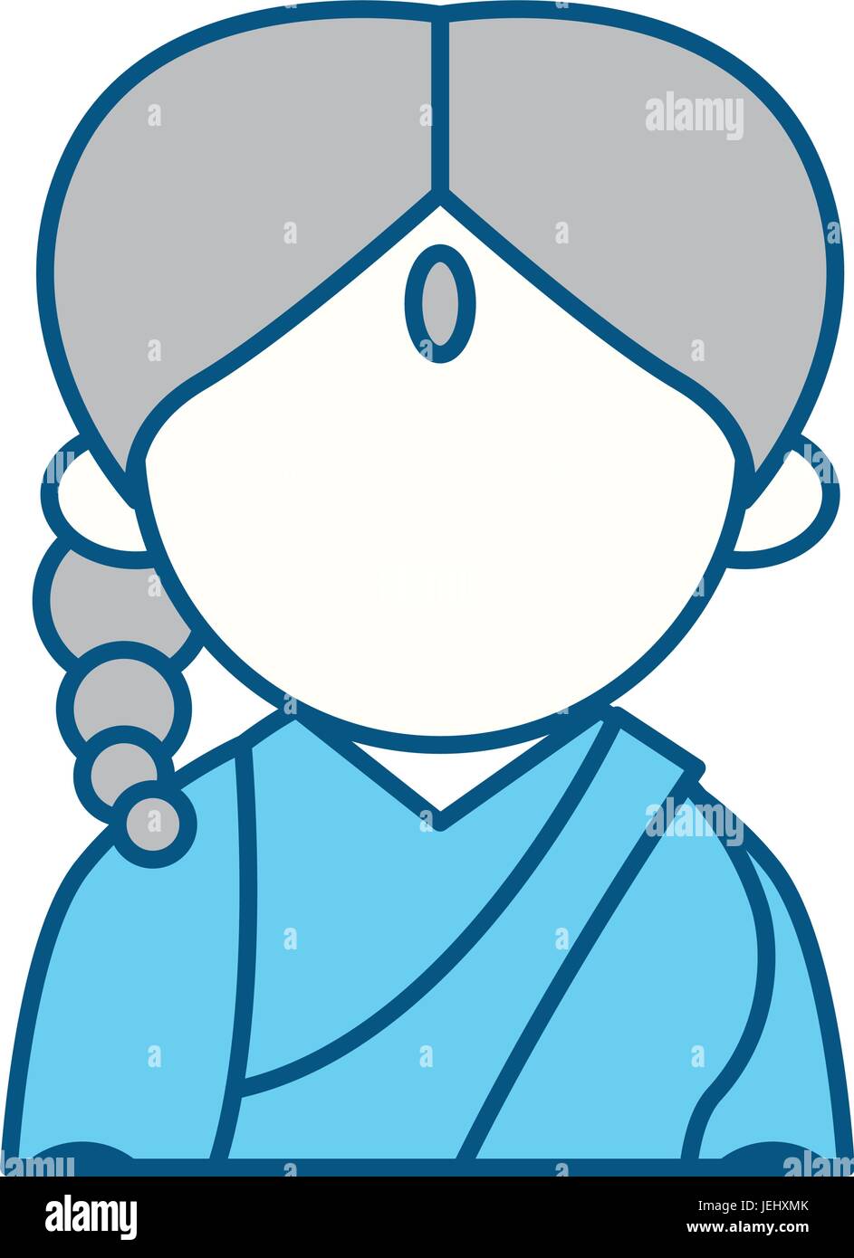 Indian woman with blue sari Stock Vector Images - Alamy