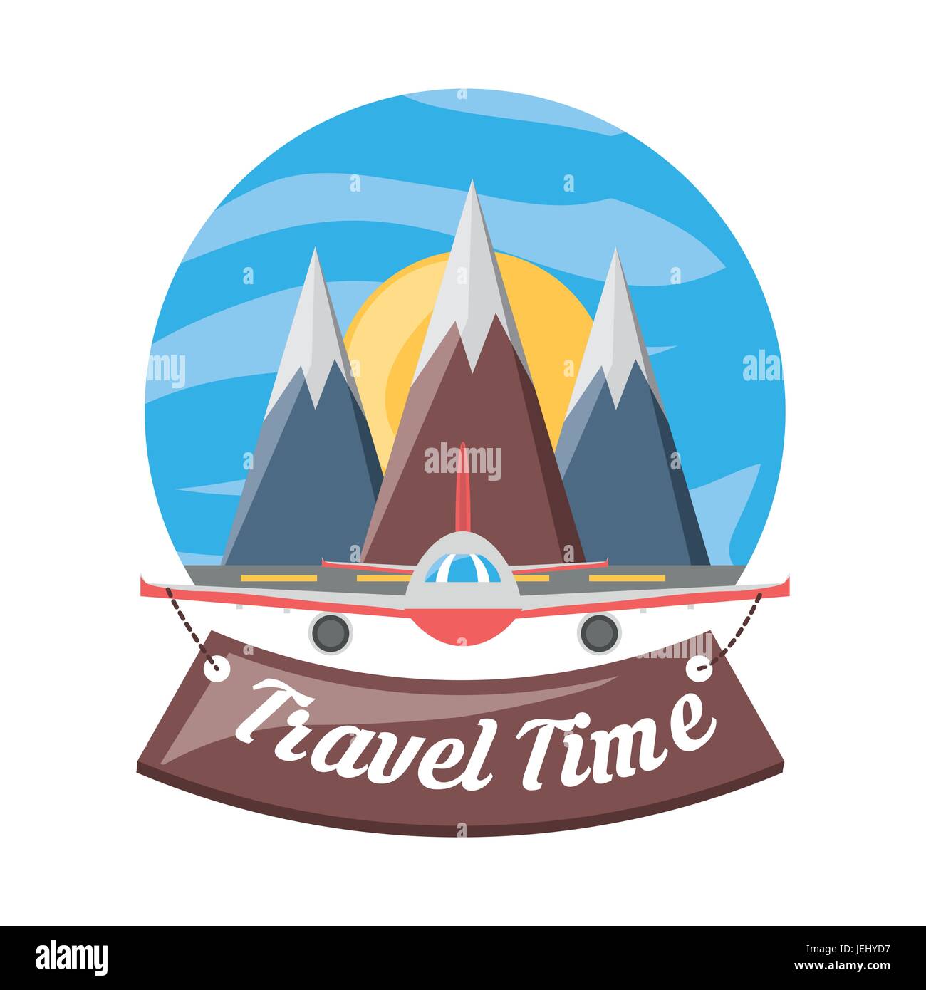 Landscape snowy mountains trees Cut Out Stock Images & Pictures - Alamy