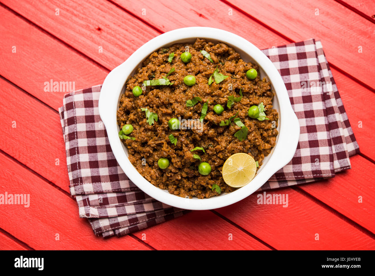 Indian Masala Kheema Pav or khima or Dry Spicy Minced Meat usually ...